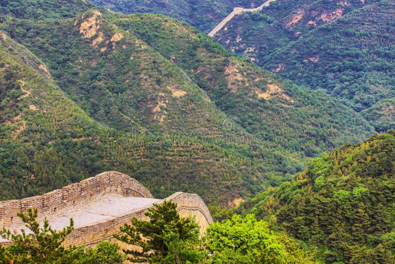 Mountain View from the Great Wall of China. Stock Photo - Image of ...