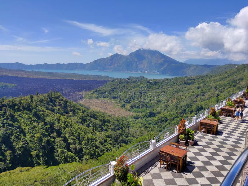 Mountain View in Kintamani Indonesia Stock Image - Image of town ...