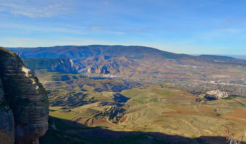 Mountain View in La Rioja with Town Stock Photo - Image of scenery ...