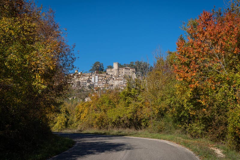 Mountain View of Medieval Borgo Orvinio in Lazio, Italy Stock Image ...