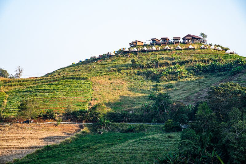 The Mountain View at Mon Cham Stock Photo - Image of beauty, path ...