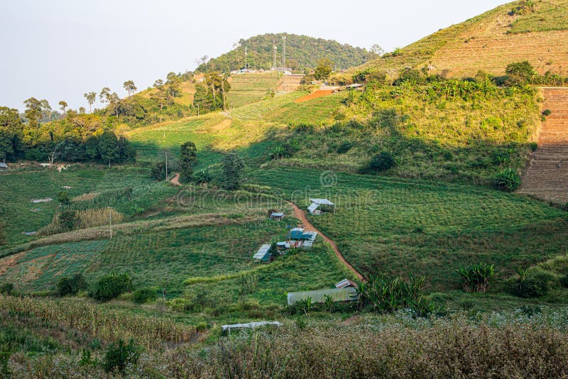 The Mountain View at Mon Cham Stock Image - Image of environment, haze ...