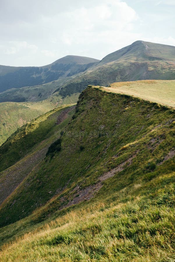 The Mountain View with the Nice Sky in the Warm Sun Light Stock Image ...