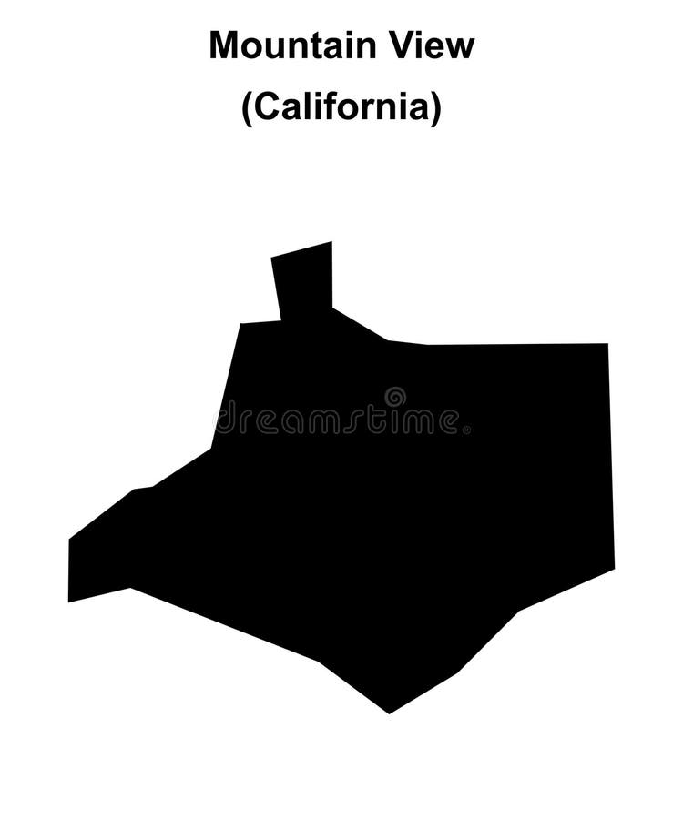 Mountain View outline map stock illustration. Illustration of blank ...