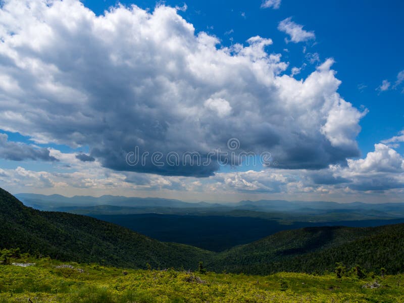Mountain View, Overlook of Dense Maine Forest, Mahoosuc Range Stock ...