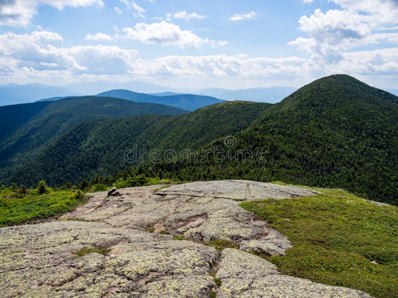 Mountain View, Overlook of Dense Maine Forest, Mahoosuc Range Stock ...