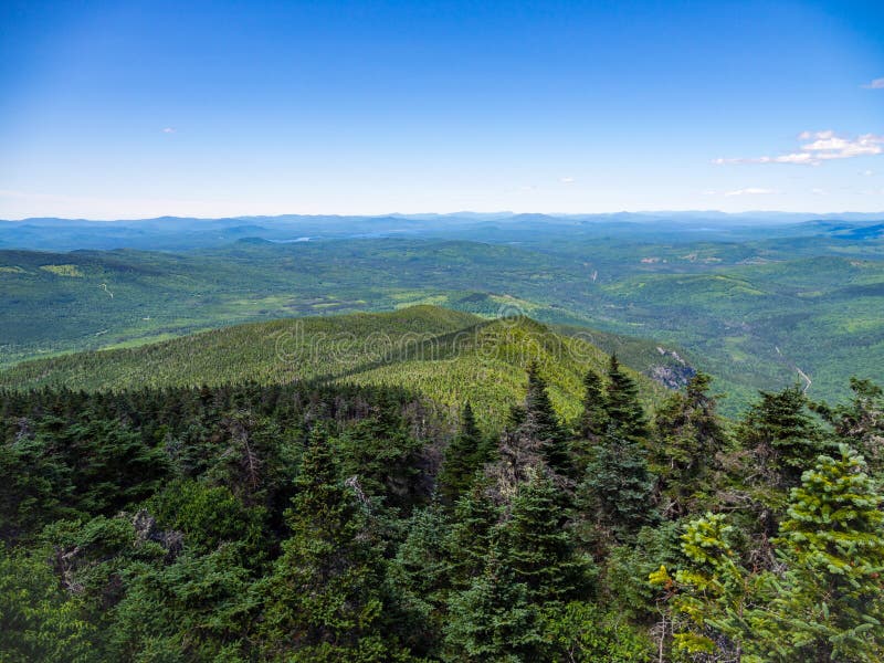 Mountain View, Overlook of Dense Maine Forest, Mahoosuc Range Stock ...