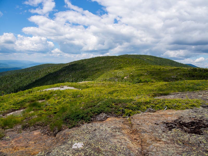 Mountain View, Overlook of Dense Maine Forest, Mahoosuc Range Stock ...