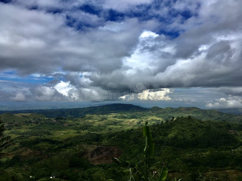 Mountain View Over Looking Nature Stock Photo - Image of field ...
