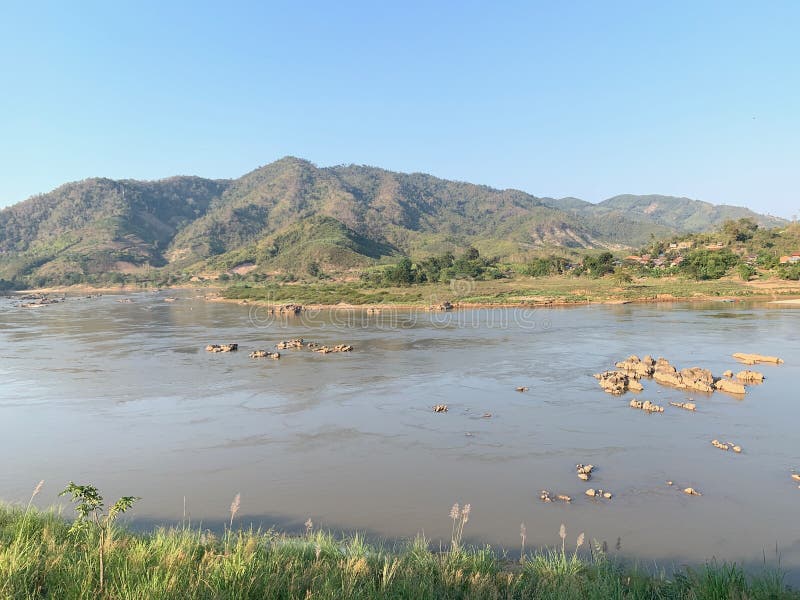 The Mountain View with Riverside View Stock Image - Image of riverside ...