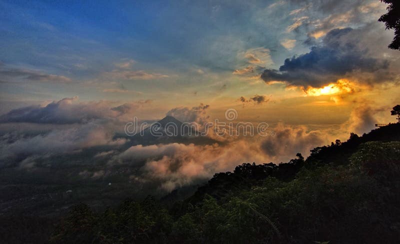 Mountain View Seen from the Top, at Sunset Stock Image - Image of ...