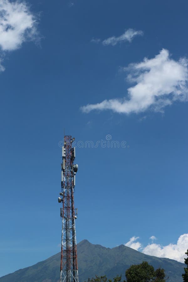 Mountain View with a Signal Tower Stock Image - Image of wind, aircraft ...