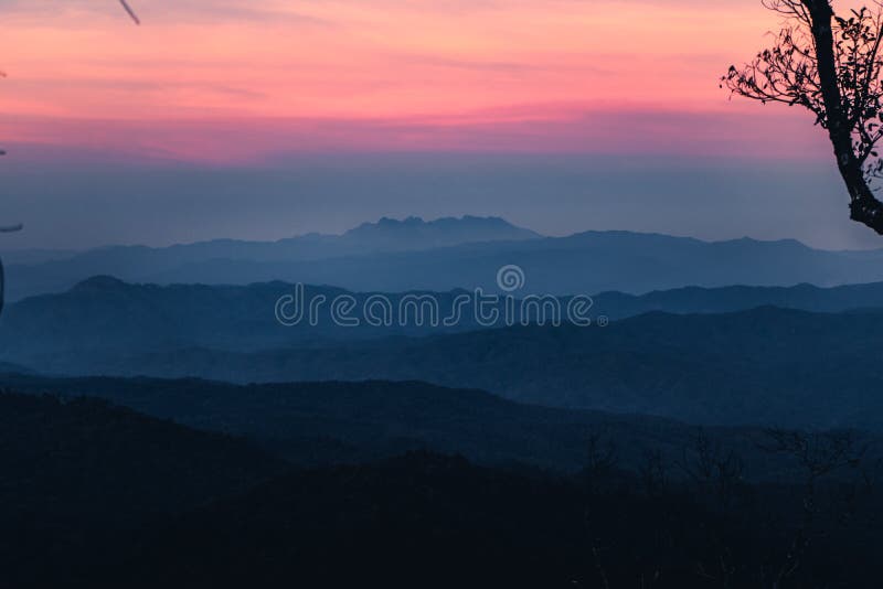 Mountain View and Sunset Light Stock Photo - Image of environment ...