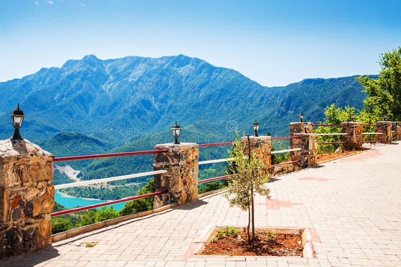 Mountain View from the Terrace Stock Image - Image of tour, idyll: 49270565