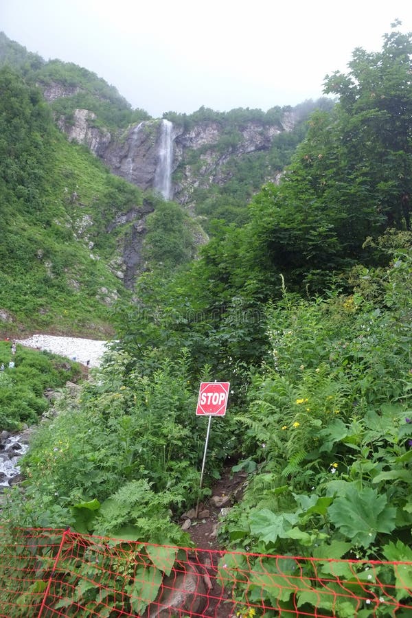 Mountain View with a Waterfall 3 Stock Image - Image of colorful, water ...