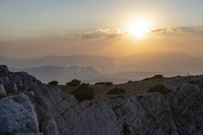Spectacular Mountain Views and Sunsets Stock Image - Image of high ...