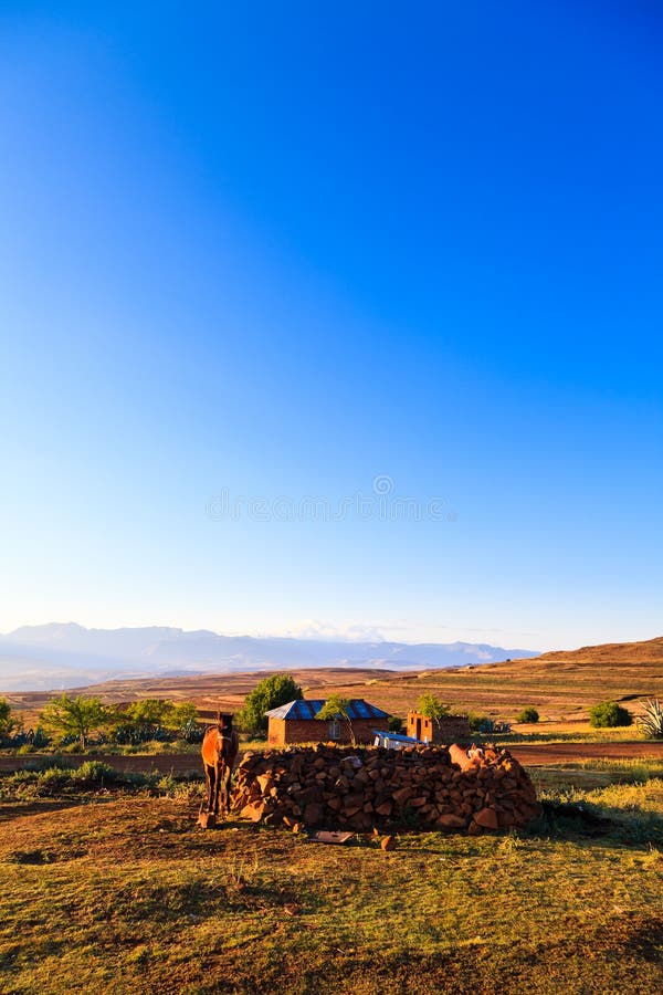 Mountain Village in Beautiful Early Morning Light Stock Photo - Image ...