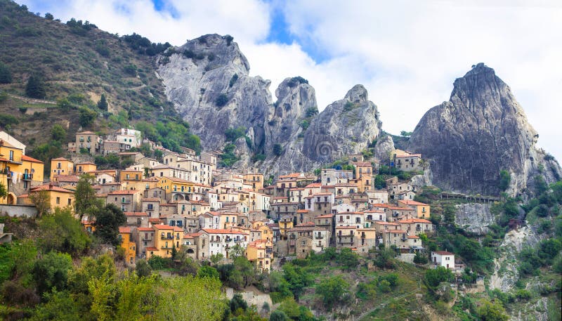Mountain Village Castelmezzano Stock Photo - Image of lucania ...