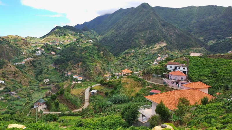 Mountain Village Madiera stock image. Image of beatiful - 122407475
