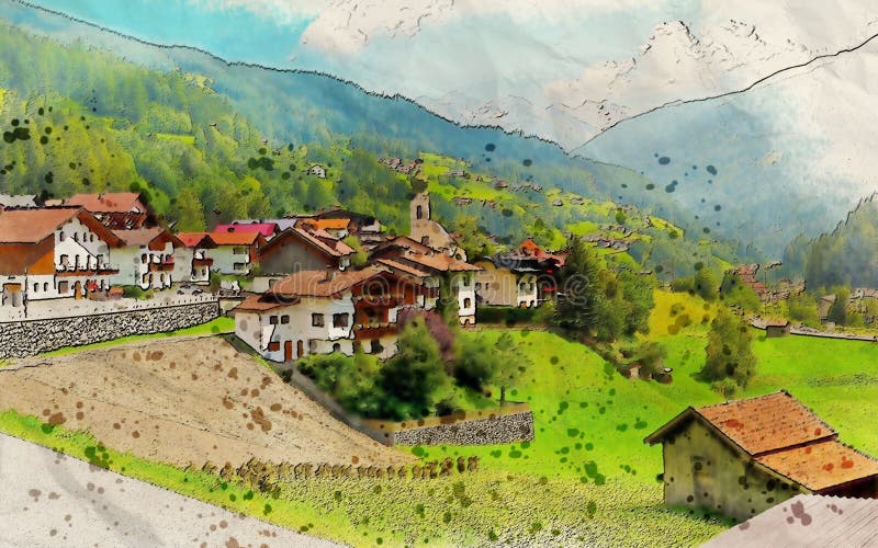 Mountain Village, Mountainous Landforms, Mountain, Village Stock Image ...