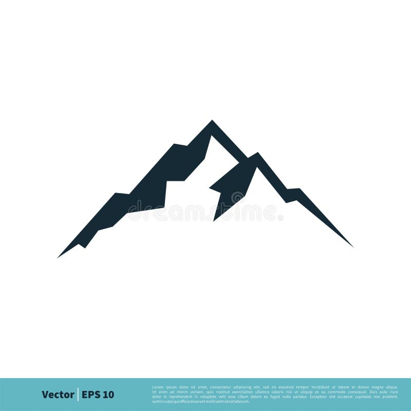 Mountain, Volcano, Summit, Peak Icon Vector Logo Template Illustration ...