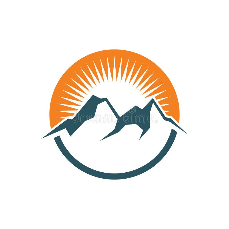Mountain, Volcano, Summit, Peak Icon Vector Logo Template Illustration ...