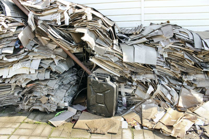 A Mountain of Waste Paper for Recycling. Garbage Sorting. Editorial ...