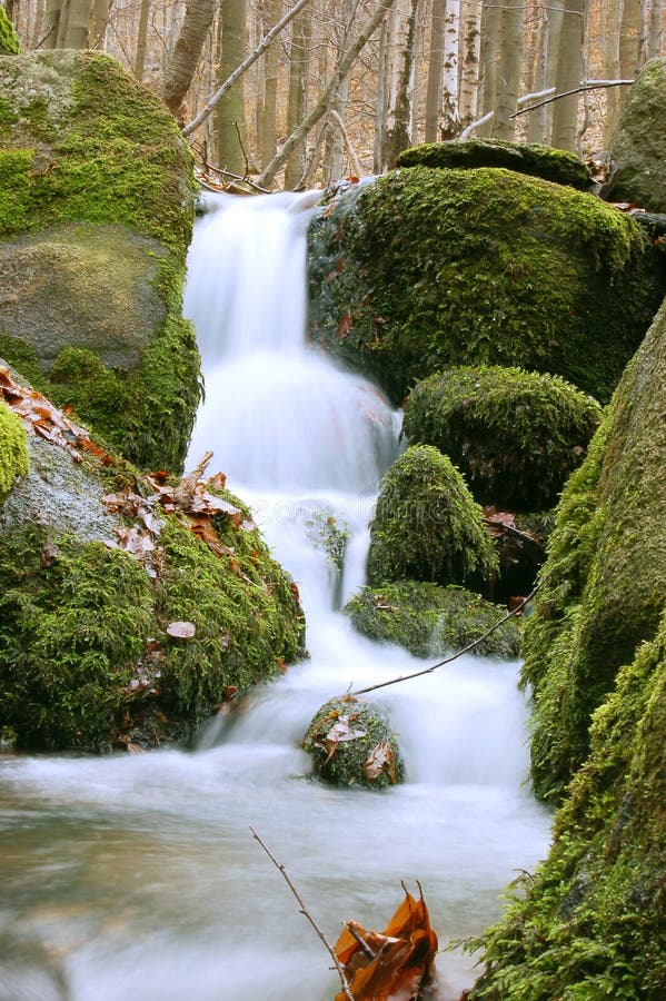 Mossy waterfall stock image. Image of nature, water, natural - 213957