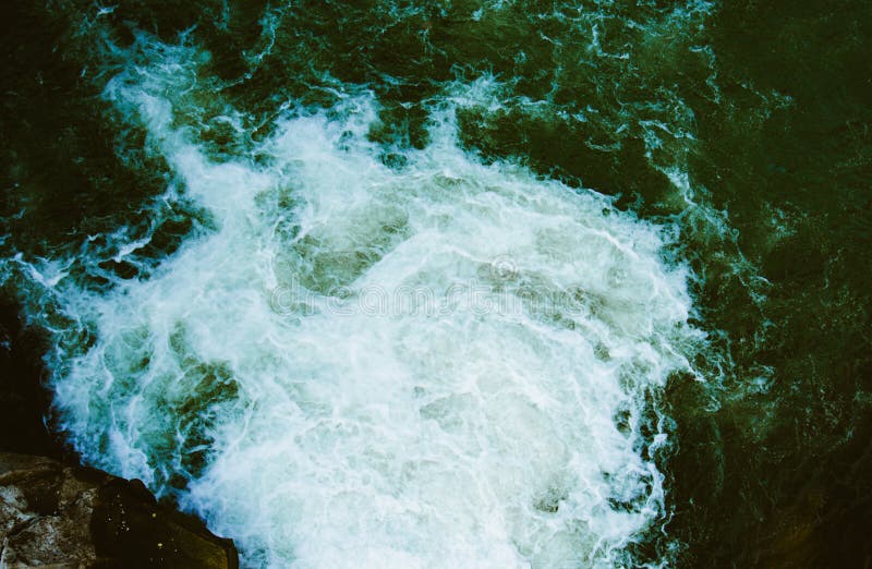 Mountain Waterfall from Above Stock Image - Image of green, river ...