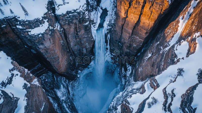 Mountain Waterfall Aerial View Stock Image - Image of mountain ...