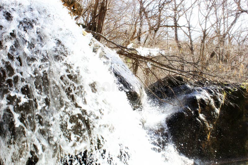 Mountain Waterfall in Early Spring Stock Photo - Image of mountains ...