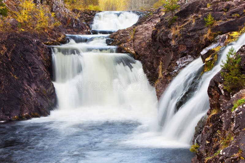 Mountain Waterfall. Fast Stream Water Stock Image - Image of forest ...