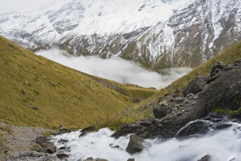Mountain Waterfall in the Forest. Waterfall View. Waterfall in ...