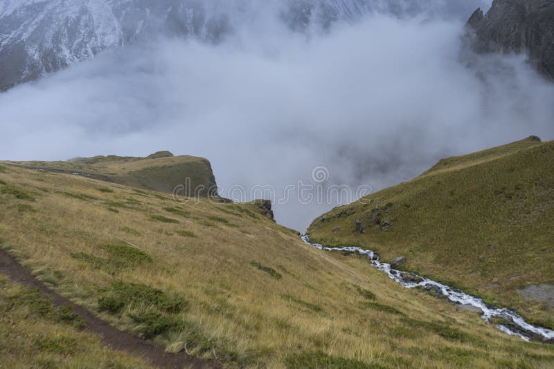 Mountain Waterfall in the Forest. Waterfall View. Waterfall in ...