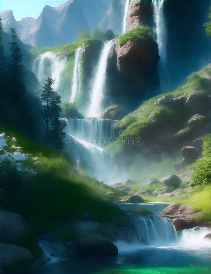 Natural Mountain Spring Water Logo Design Stock Vector - Illustration ...