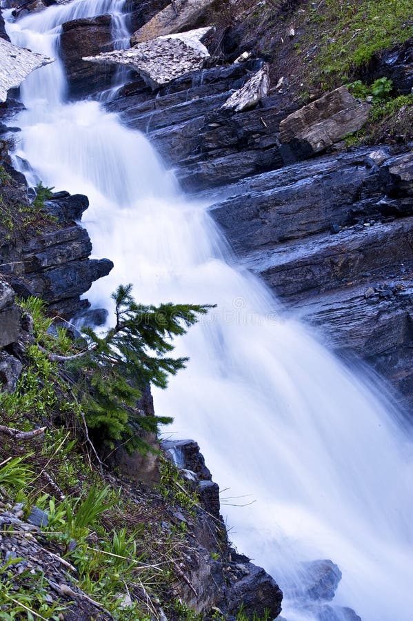 Mountain Waterfall Montana stock photo. Image of rush - 33977130