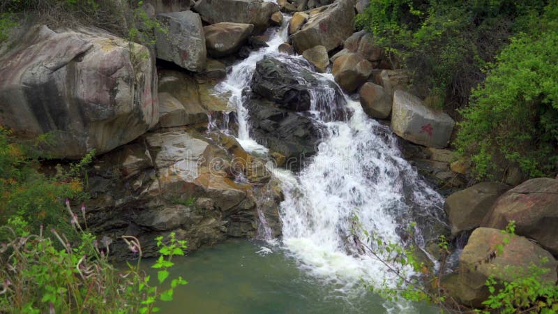 Mountain Waterfall stock video. Video of waterfall, water - 263096261