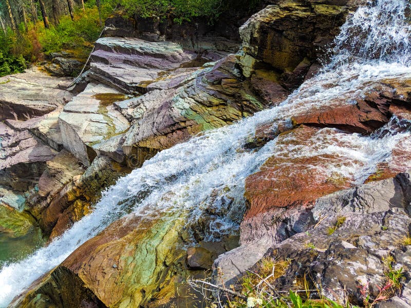 Mountain waterfall stock photo. Image of background - 179450722