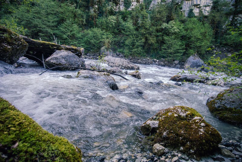 The Waterfall on the River Jiet from Hunedoara, Romania in the Green ...