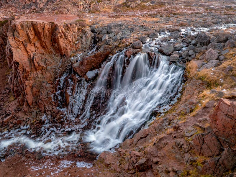 Mountain Waterfall River Stream View Stock Image - Image of motion ...