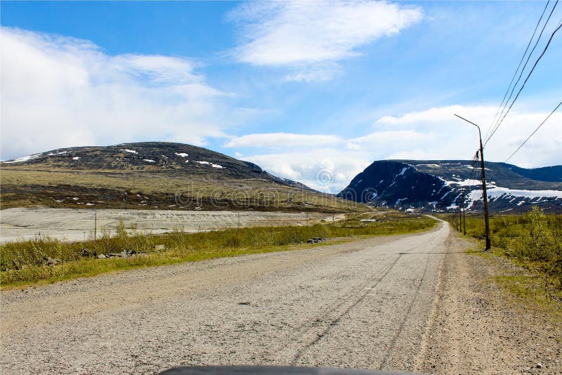 Mountain way stock photo. Image of female, hiking, clouds - 77032902