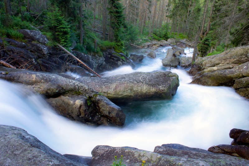 Mountain, Wild River in Forest in Slovakia Stock Image - Image of stone ...