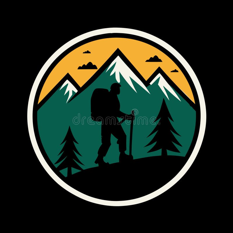 Mountain Wilderness T-shirts Design_Scenic Alpine Forest Badge_ Nature ...