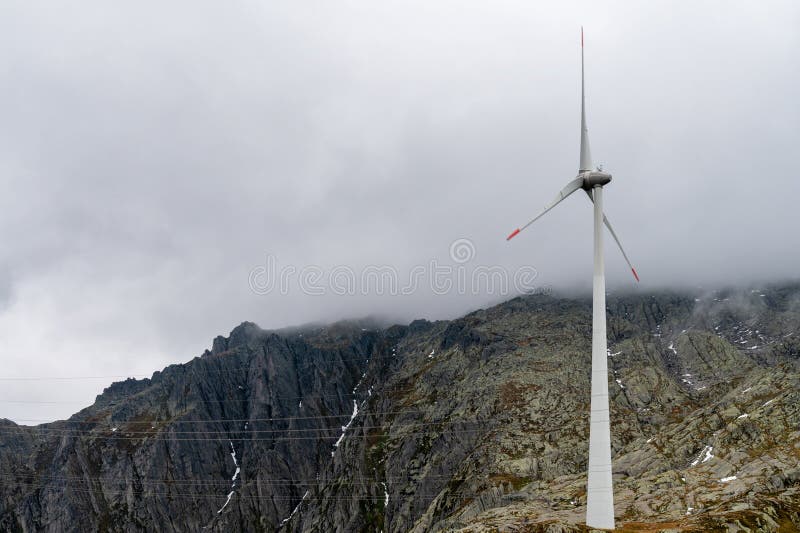 Mountain Wind Turbine stock photo. Image of windmills - 351031688