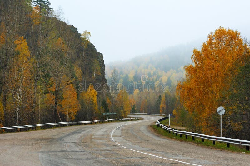 Mountain Winding Road in Fall Stock Photo - Image of leaf, russian ...