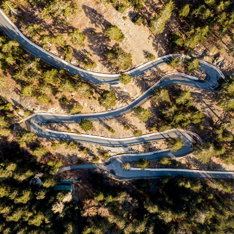 Mountain Winding Road, Top View. Stock Image - Image of long, beautiful ...