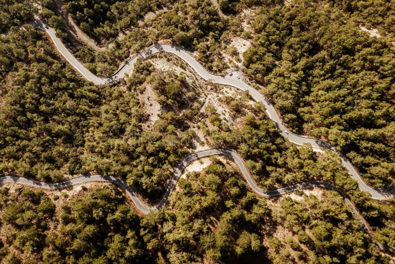 Mountain Winding Road, Top View. Stock Image - Image of britain, aerial ...