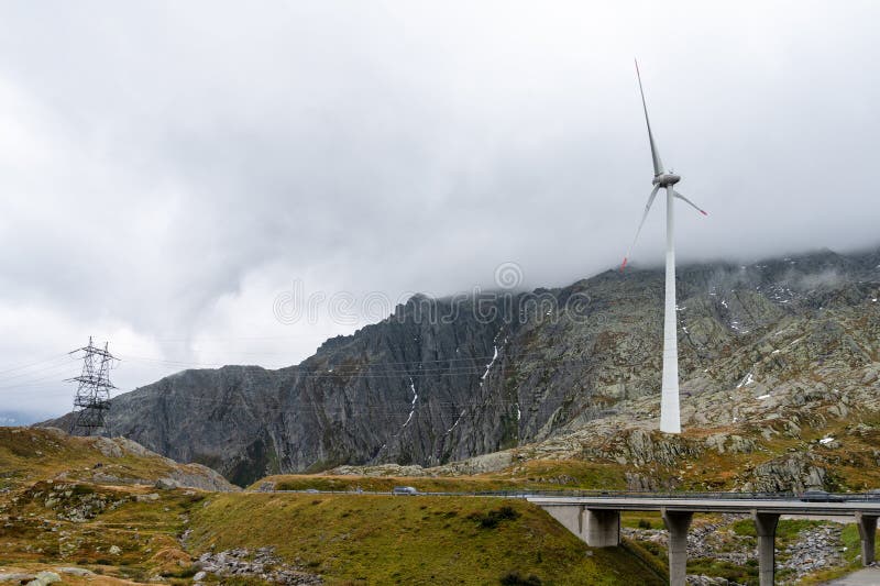 Mountain Windpower stock image. Image of sustainability - 351031711