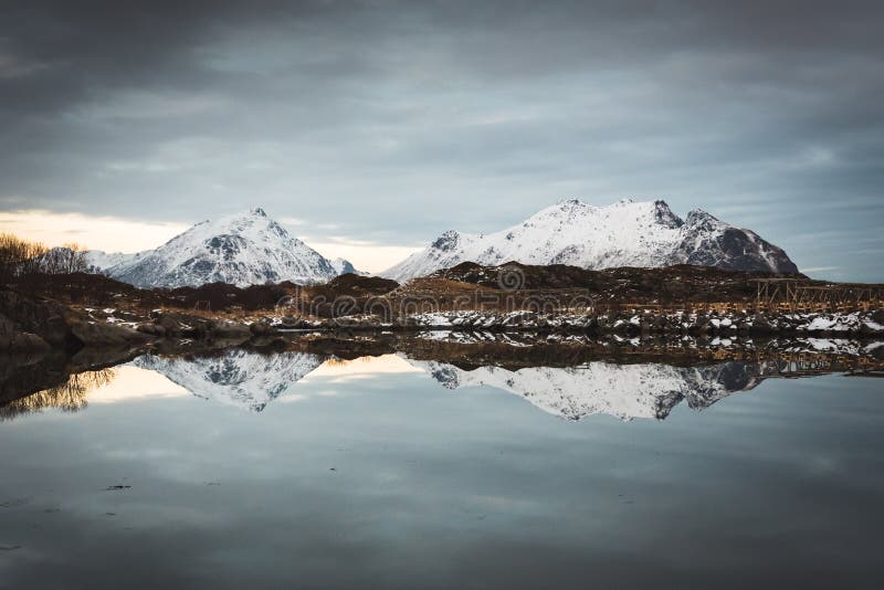 Mountain Winter Reflections Stock Image - Image of scandinavia ...