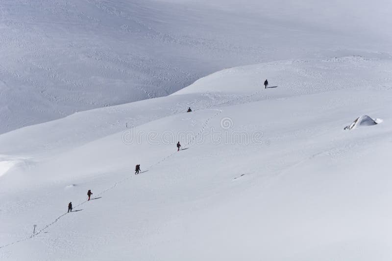 Mountain winter tourists stock photo. Image of activity - 17086708